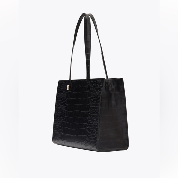 BEIS | Bags | Beis Black Crocodile Embossed Tote Bag | Poshmark